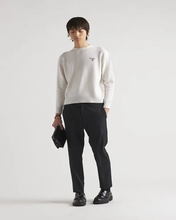 Prada Techno Stretch Slim Fit Trousers - Black