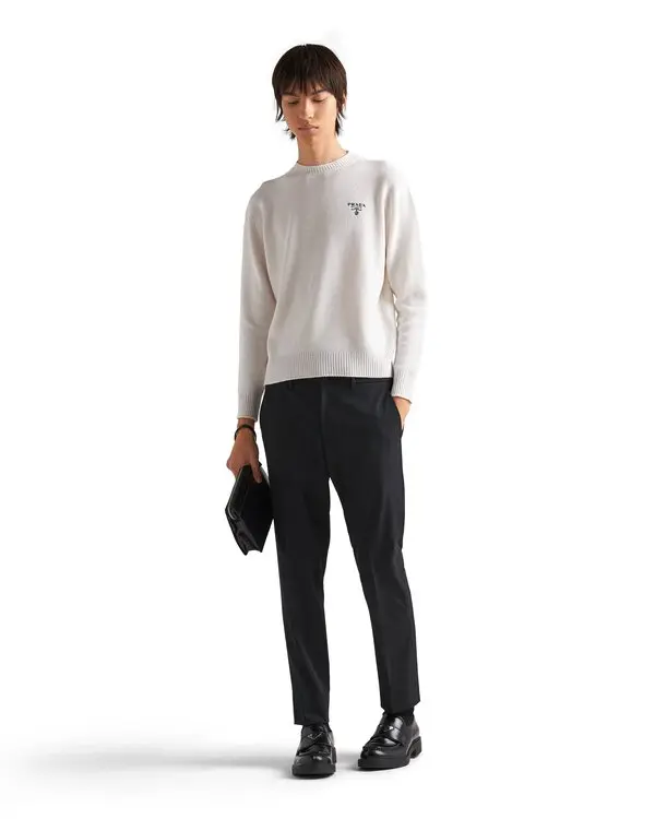 Prada Techno Stretch Slim Fit Trousers - Black