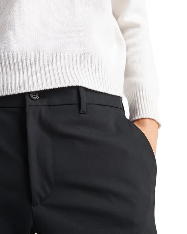 Prada Techno Stretch Slim Fit Trousers - Black