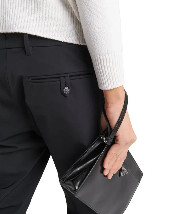Prada Techno Stretch Slim Fit Trousers - Black