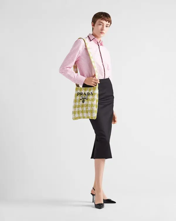 Prada Gingham Check Shirt - Pink/Burgundy | Editorialist