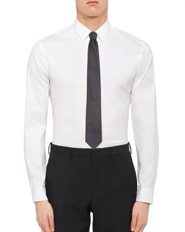 Prada Silk Neck Tie - Grey