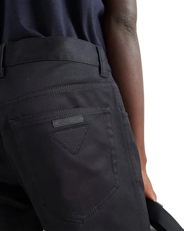 Prada Five-pocket Stretch Drill Tapered Jeans - Black