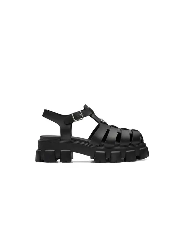 Prada Monolith Rubber Sandals - Black