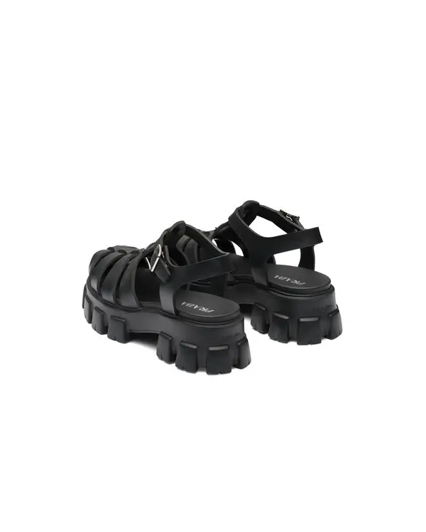 Prada Monolith Rubber Sandals - Black