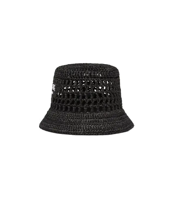 Prada Crochet Bucket Hat - Black