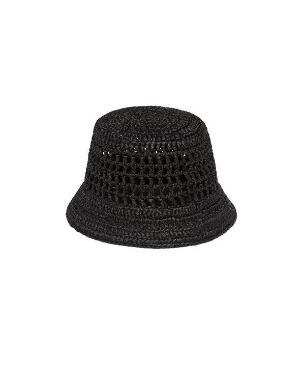 Prada Crochet Bucket Hat - Black