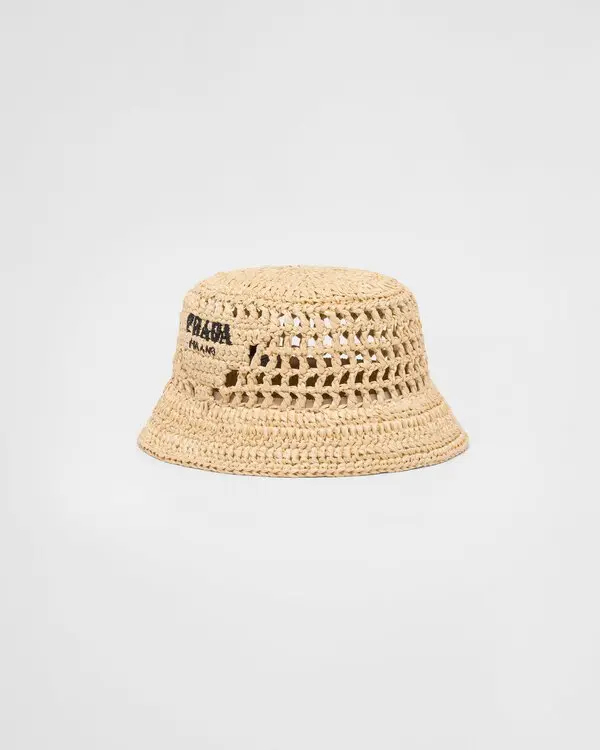 Prada Crochet Bucket Hat - Natural