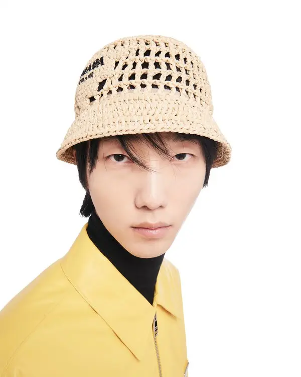 Prada Crochet Bucket Hat - Neutral