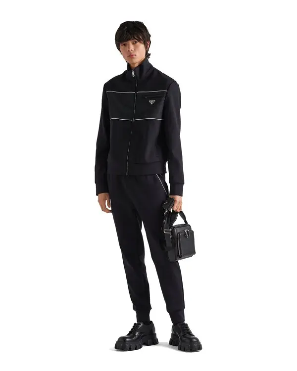 Prada Jacket With Re-Nylon Detail - Black | Editorialist