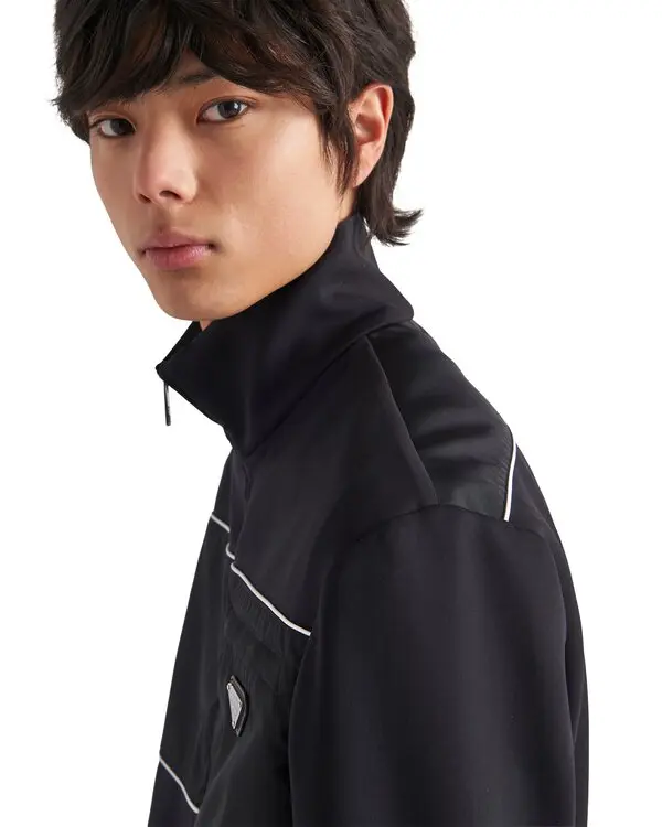 Prada Jacket With Re-Nylon Detail - Black | Editorialist