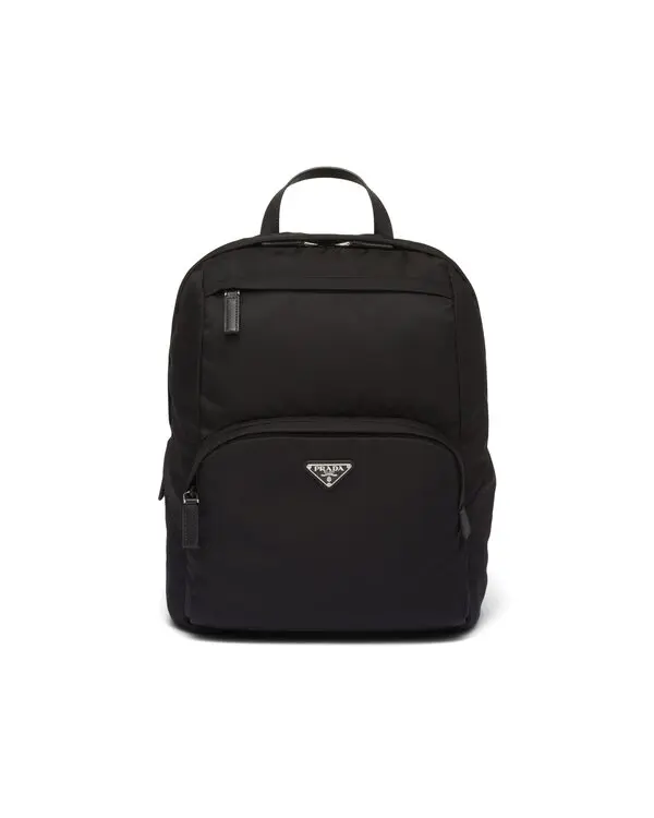 Prada Re-nylon And Saffiano Leather Backpack - Black