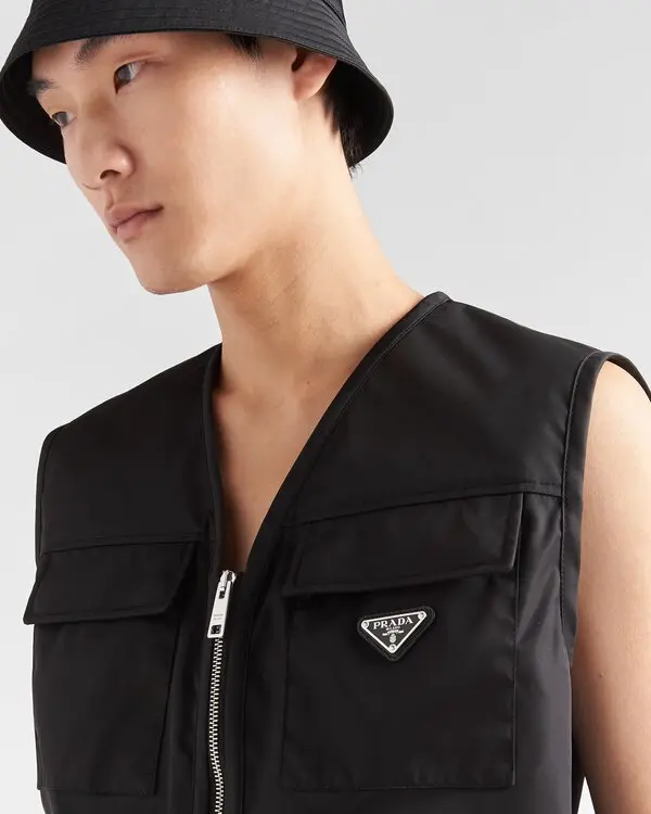 Prada 4-Pocket Re-Nylon Vest - Black | Editorialist