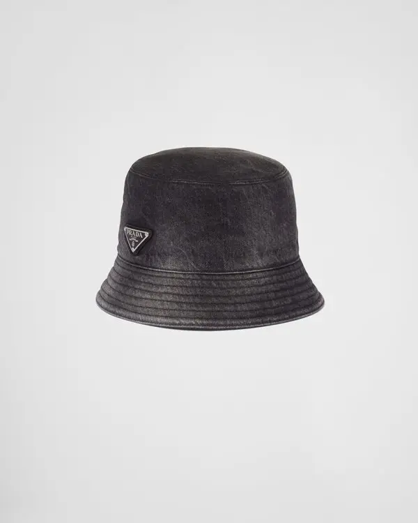 Prada Denim Bucket Hat - Black | Editorialist display picture 1