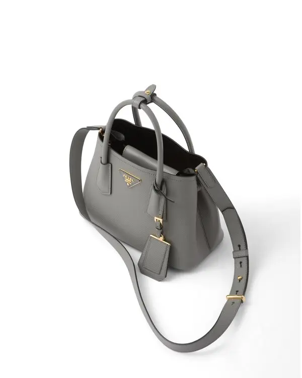 Prada Small Saffiano Leather Handbag - Grey
