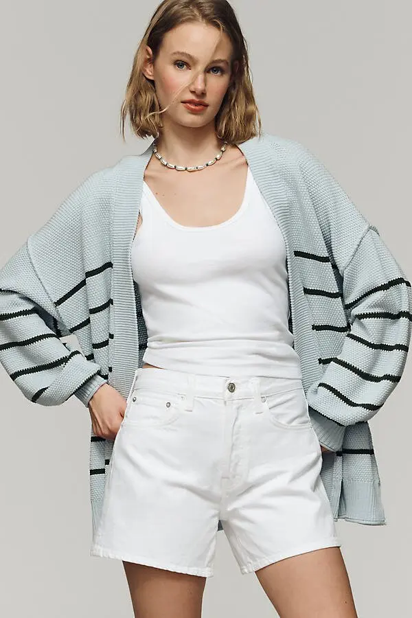AGOLDE Parker Denim Long Shorts - Marshmallow