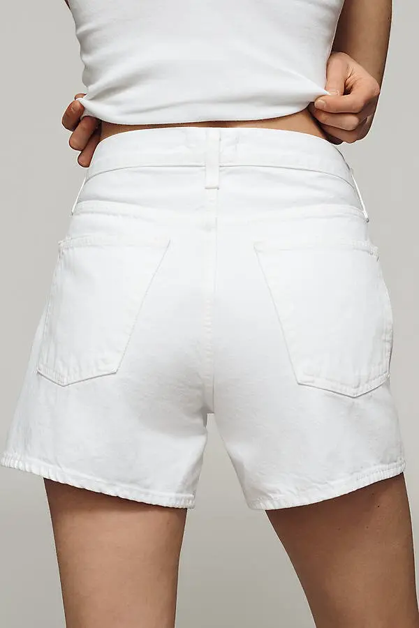 AGOLDE Parker Denim Long Shorts - Marshmallow
