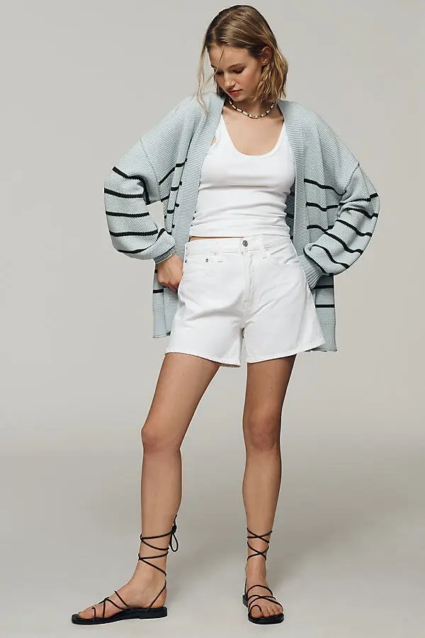 AGOLDE Parker Denim Long Shorts - Marshmallow