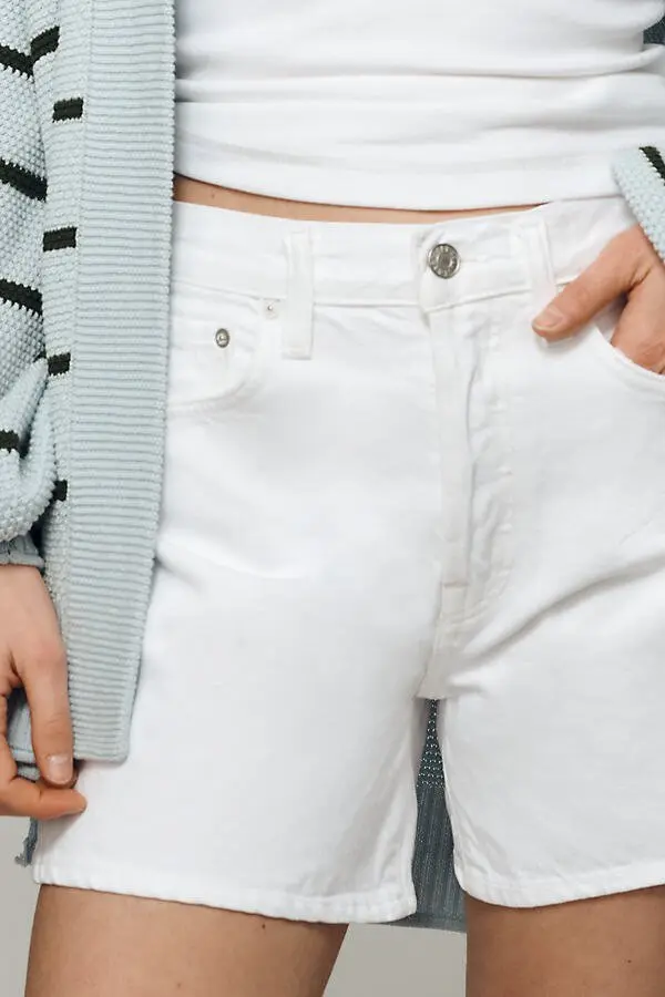 AGOLDE Parker Denim Long Shorts - Marshmallow
