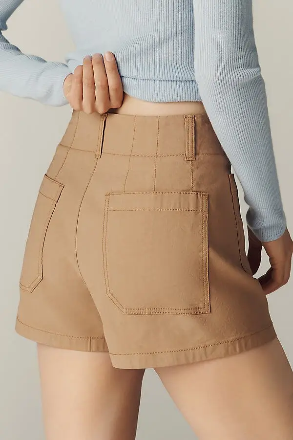 Maeve Colette High-rise Tailored Shorts - Camel