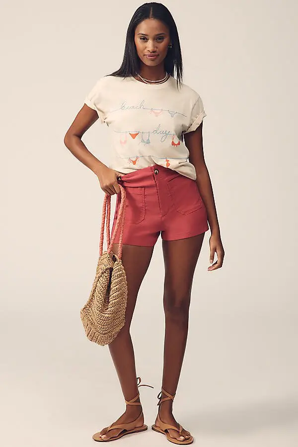 Maeve Colette High-rise Shorts - Purple