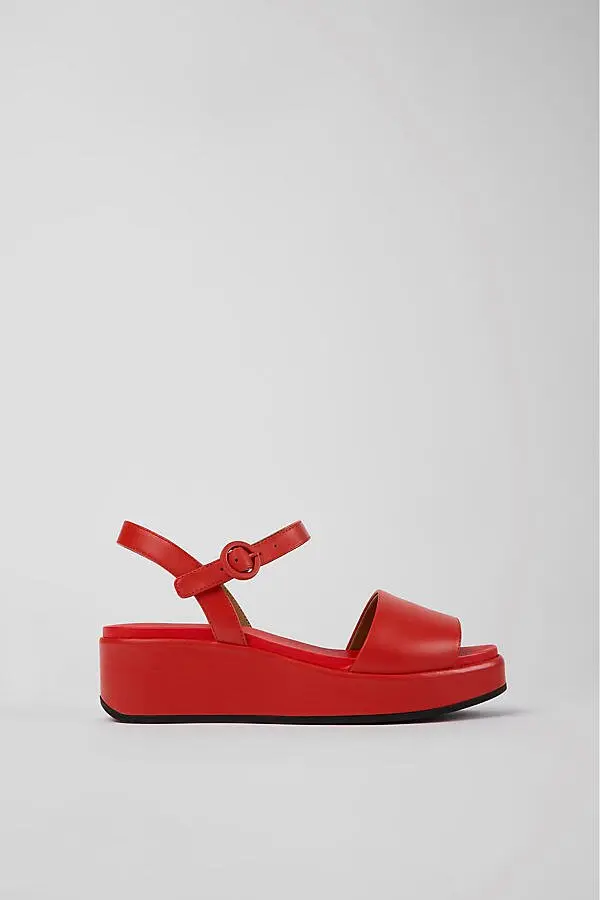 Camper Misia Platform Wedge Sandal Red Editorialist