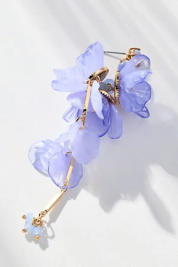 Anthropologie Blossom Drop Earrings - Periwinkle