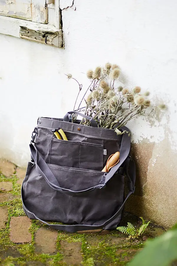 BAREBONES Waxed Canvas Gathering Bag - Grey