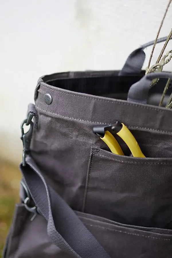 BAREBONES Waxed Canvas Gathering Bag - Grey