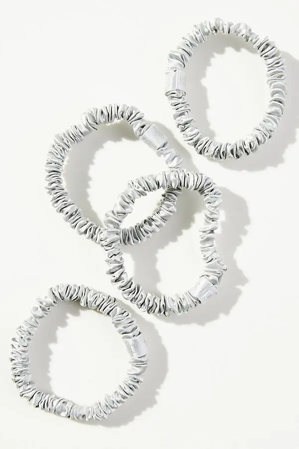 Slip Silk Skinny Scrunchies - Silver