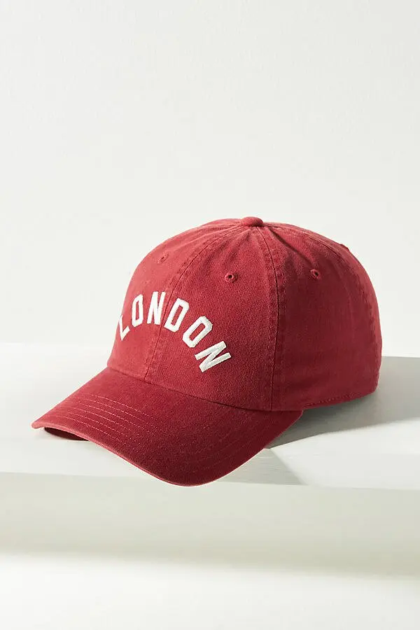 Anthropologie Wanderlust London Baseball Cap - Dark Red