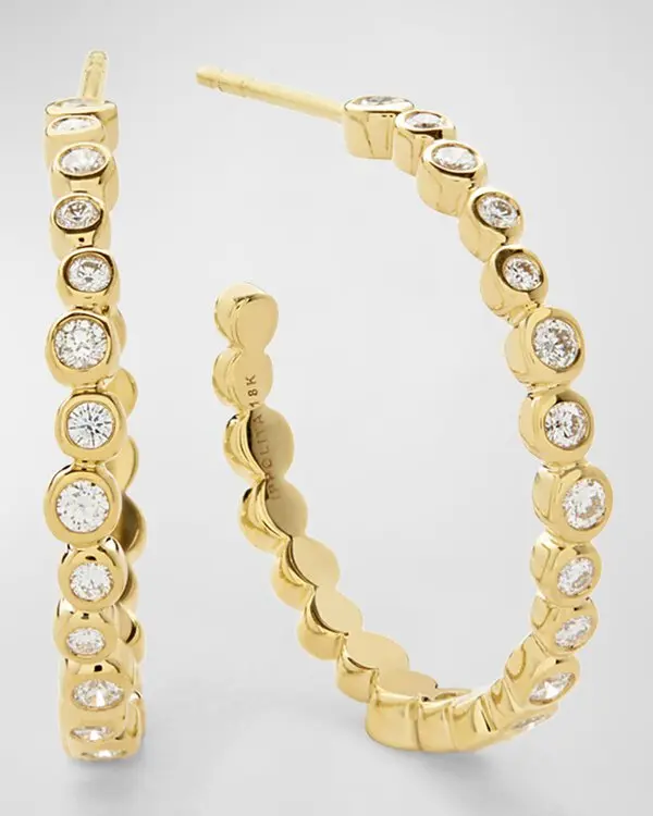 Ippolita 18k Yellow Diamond Hoop Earrings - Gold