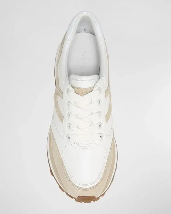 Veronica Beard Valentina Retro Leather Sneakers - Coconut/ecru