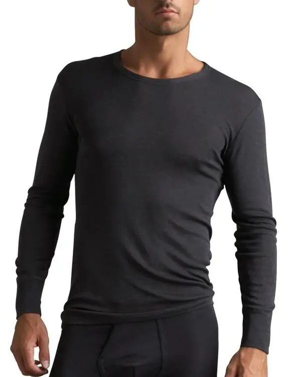 Hanro Woolen Silk Long-sleeve Shirt - Anthracite