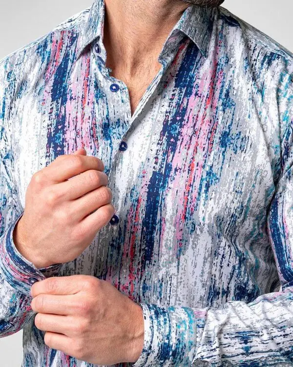 MACEOO Apos;s Fibonacci -stripe Dress Shirt