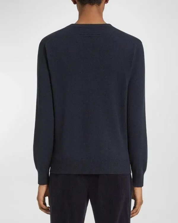 Zegna Cashmere Crewneck Sweater - Navy Solid