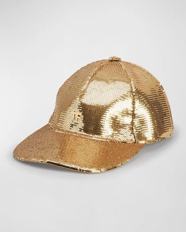 Tom Ford Tf Logo Sequin Baseball Cap - Gold | Editorialist display picture 3