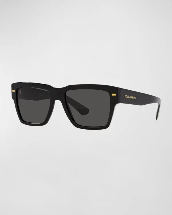 Dolce & Gabbana Black Sunglasses Temples with Gold Logo Gros grain sunglasses in Gold and Black for Men  main image 3