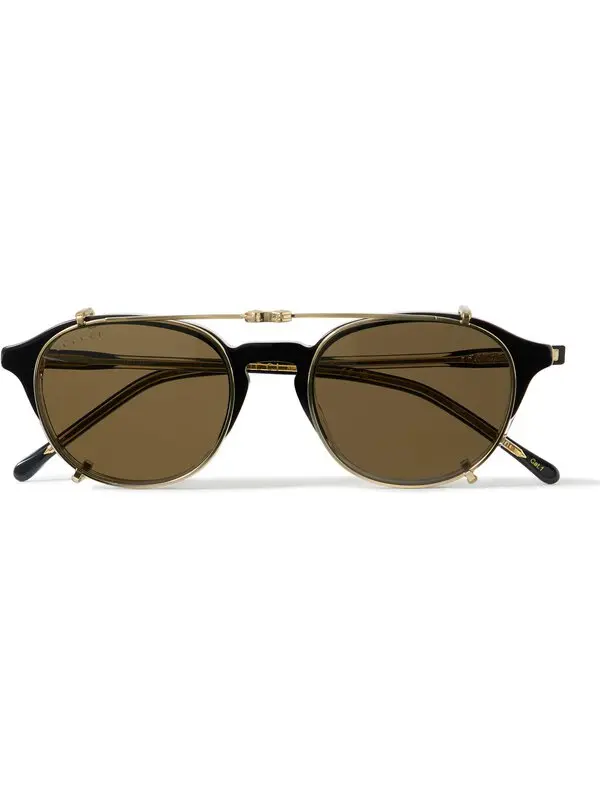 Gucci Round-frame Acetate And Gold-tone Sunglasses