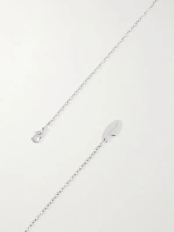 Off-White Logo Rainbow -Plated Chain Necklace In Silver - 40% Off