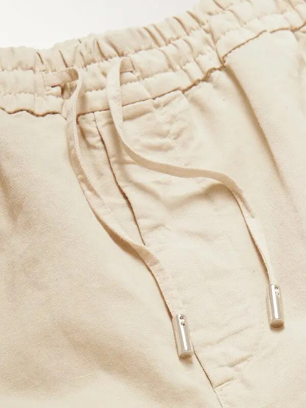 Mr P. Straight-leg Cotton And Linen-blend Drawstring Shorts