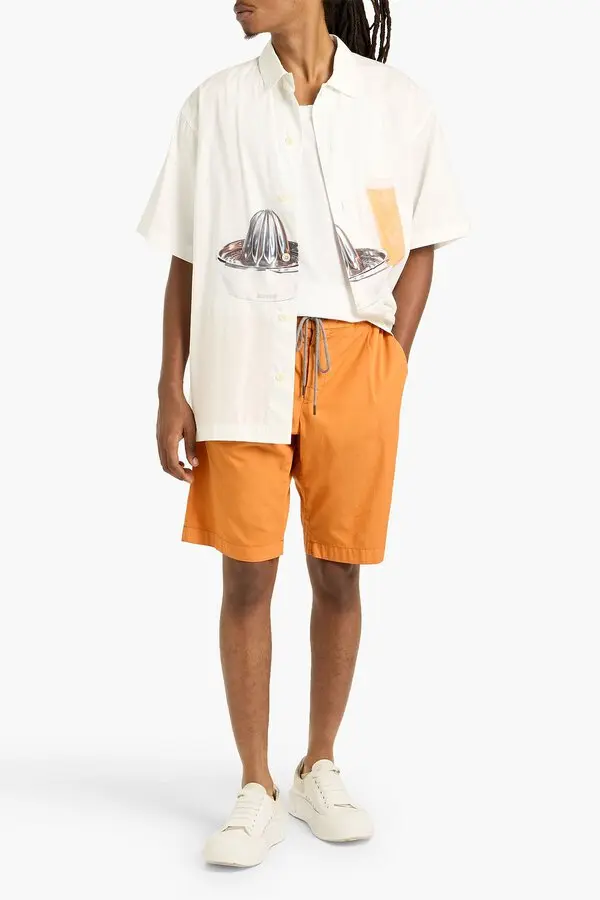 Canali Cottonblend Twill Shorts