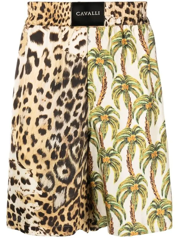 Roberto Cavalli Printed Wide-leg Shorts