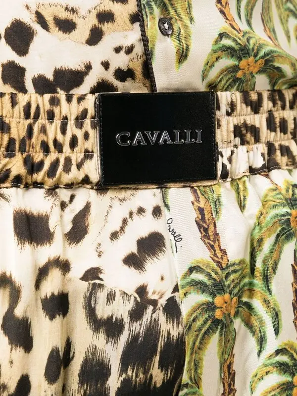Roberto Cavalli Printed Wide-leg Shorts