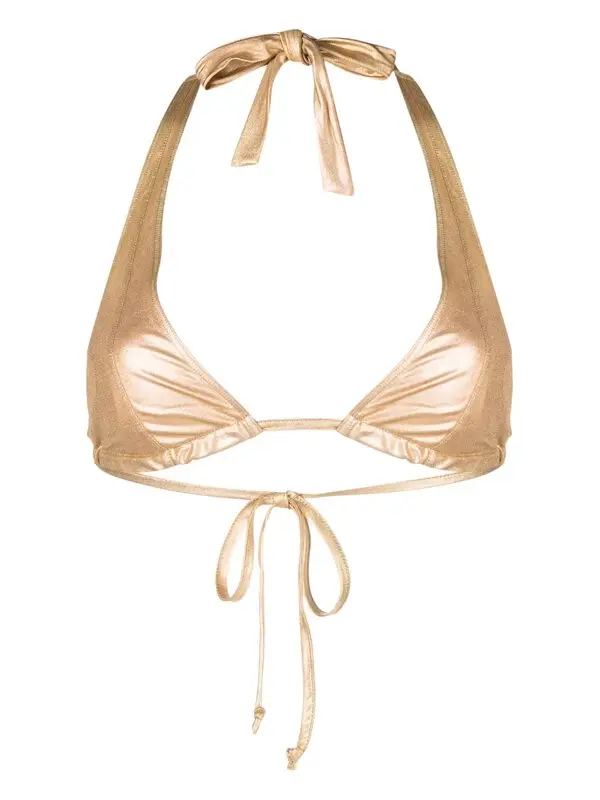 FORTE_FORTE Halterneck Metallic Bikini - Gold
