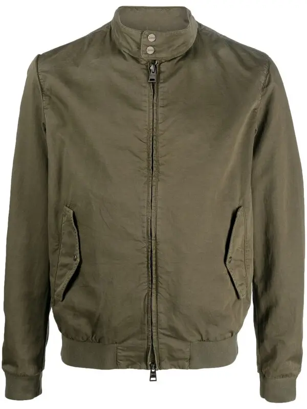 Herno Cotton-linen Bomber Jacket - Green