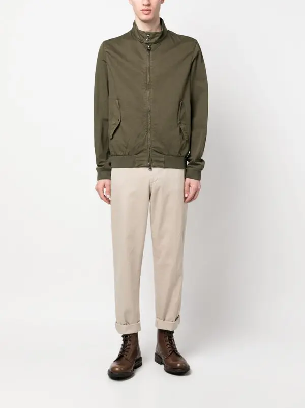 Herno Cotton-linen Bomber Jacket - Green