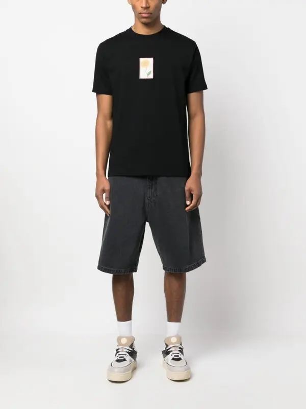 Carhartt Work In Progress Logo Denim Shorts - Black