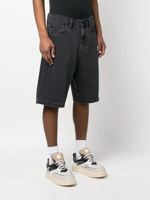 Carhartt Work In Progress Logo Denim Shorts - Black