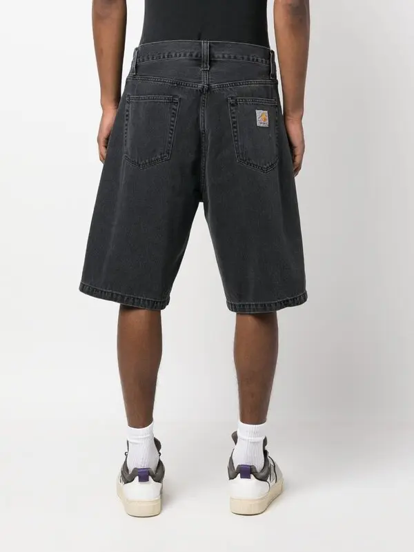 Carhartt Work In Progress Logo Denim Shorts - Black